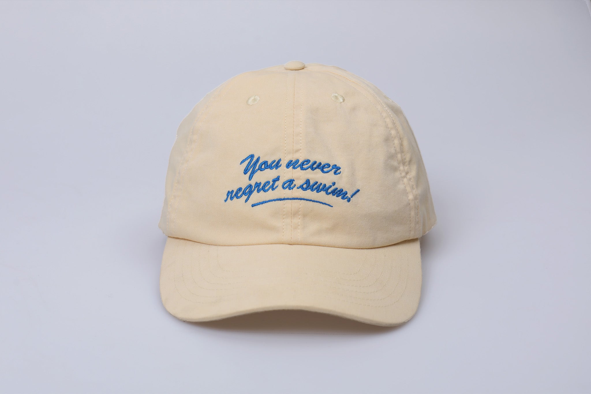 'You Never Regret a Swim' Cap - Yellow – Camp Cove Swim