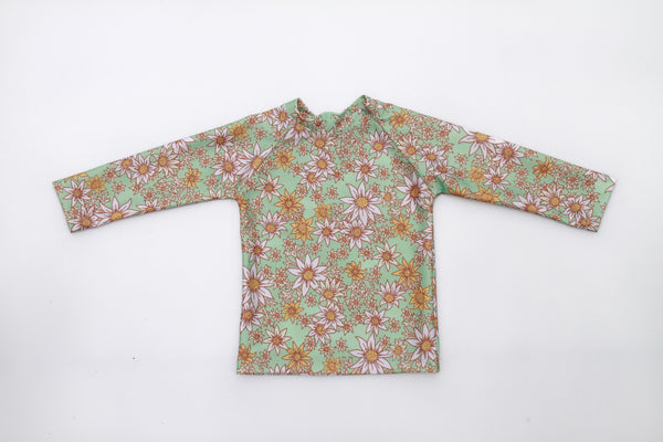 Kids Rashie Top - Flannel Flower – Camp Cove Swim
